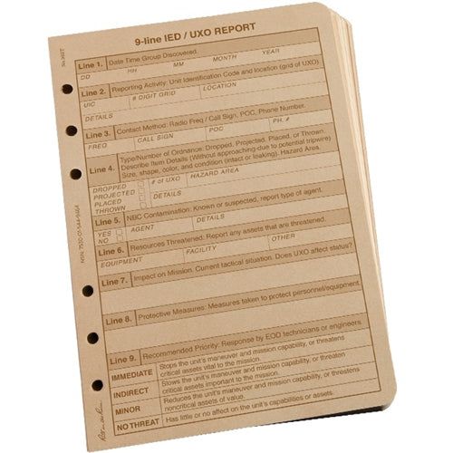 All-Weather 9-LINE UXO/IED Report papir - Sand – XtraGrej